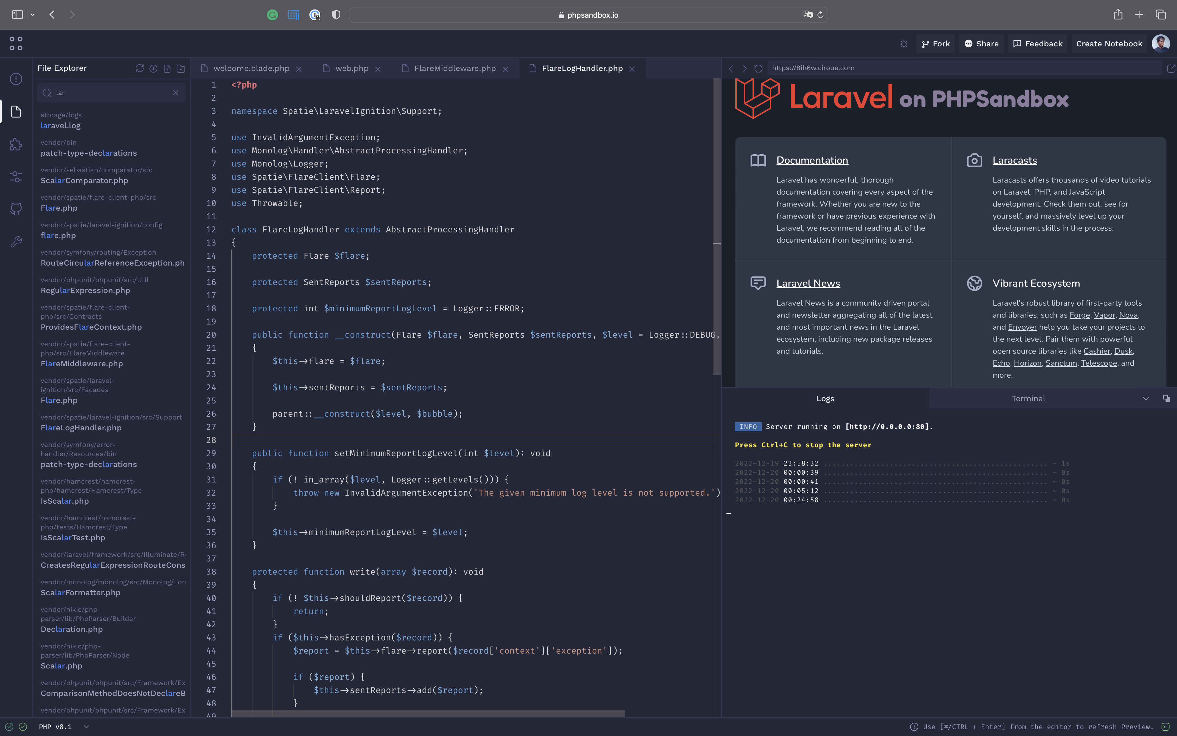 PHPSandbox Build Prototype And Share PHP Apps In Seconds Laravel News PHPSandbox Build Prototype And Share PHP Apps In Seconds Laravel News